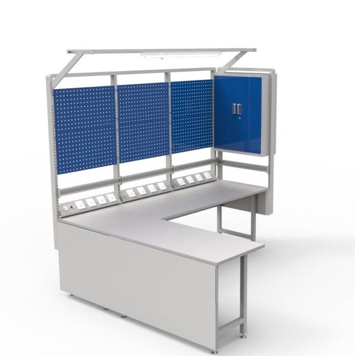 L-Shaped ESD Bench | Static-Safe Corner Workstation