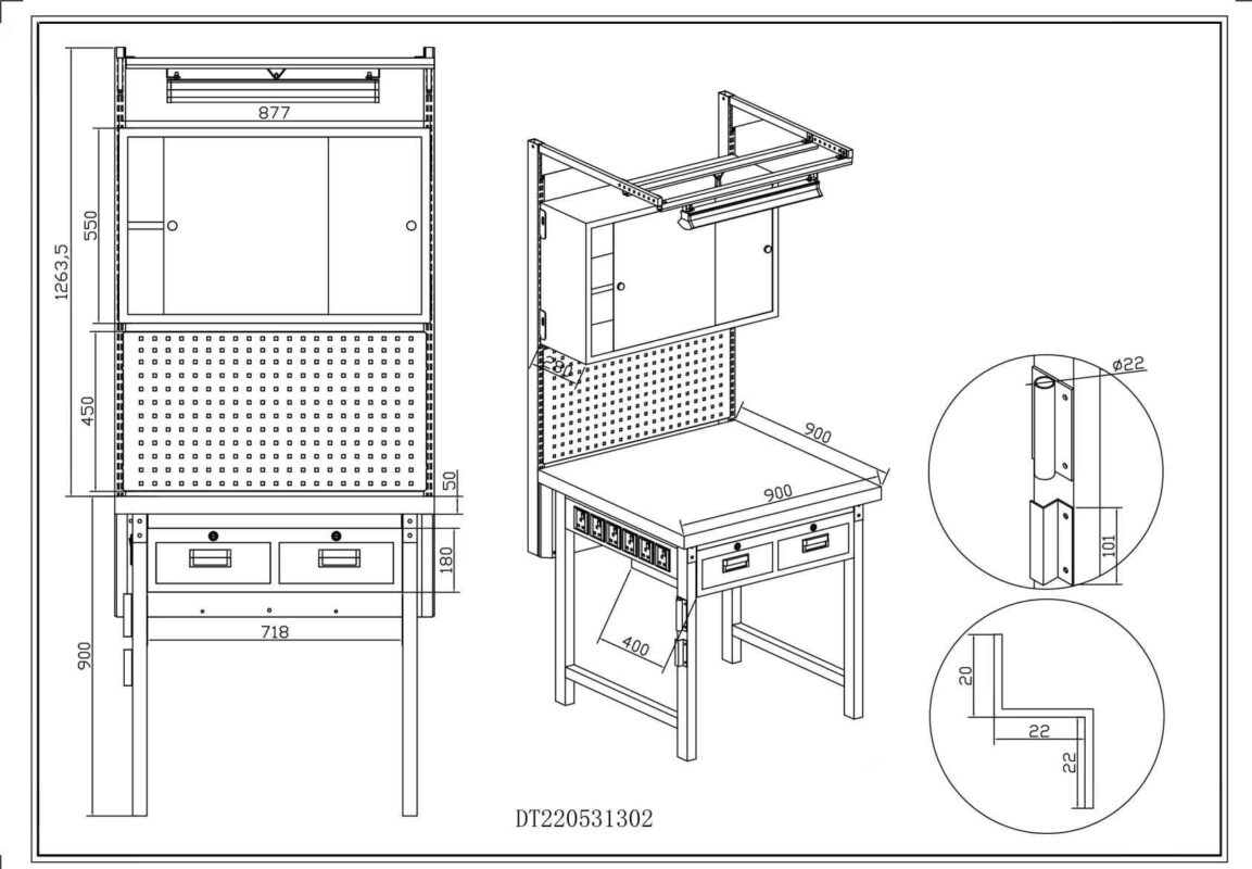 Compact ESD Workstation for Cleanroom & Technical Use